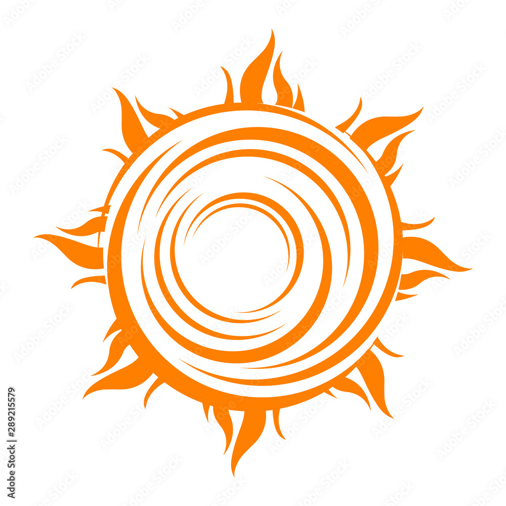 Sun logo icon vector illustration a Sunshine element of yellow sun ...