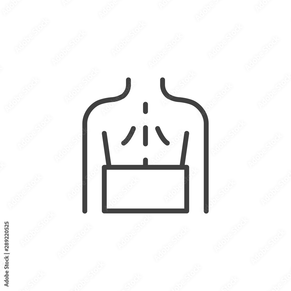 Orthopedic support belt line icon. linear style sign for mobile concept ...