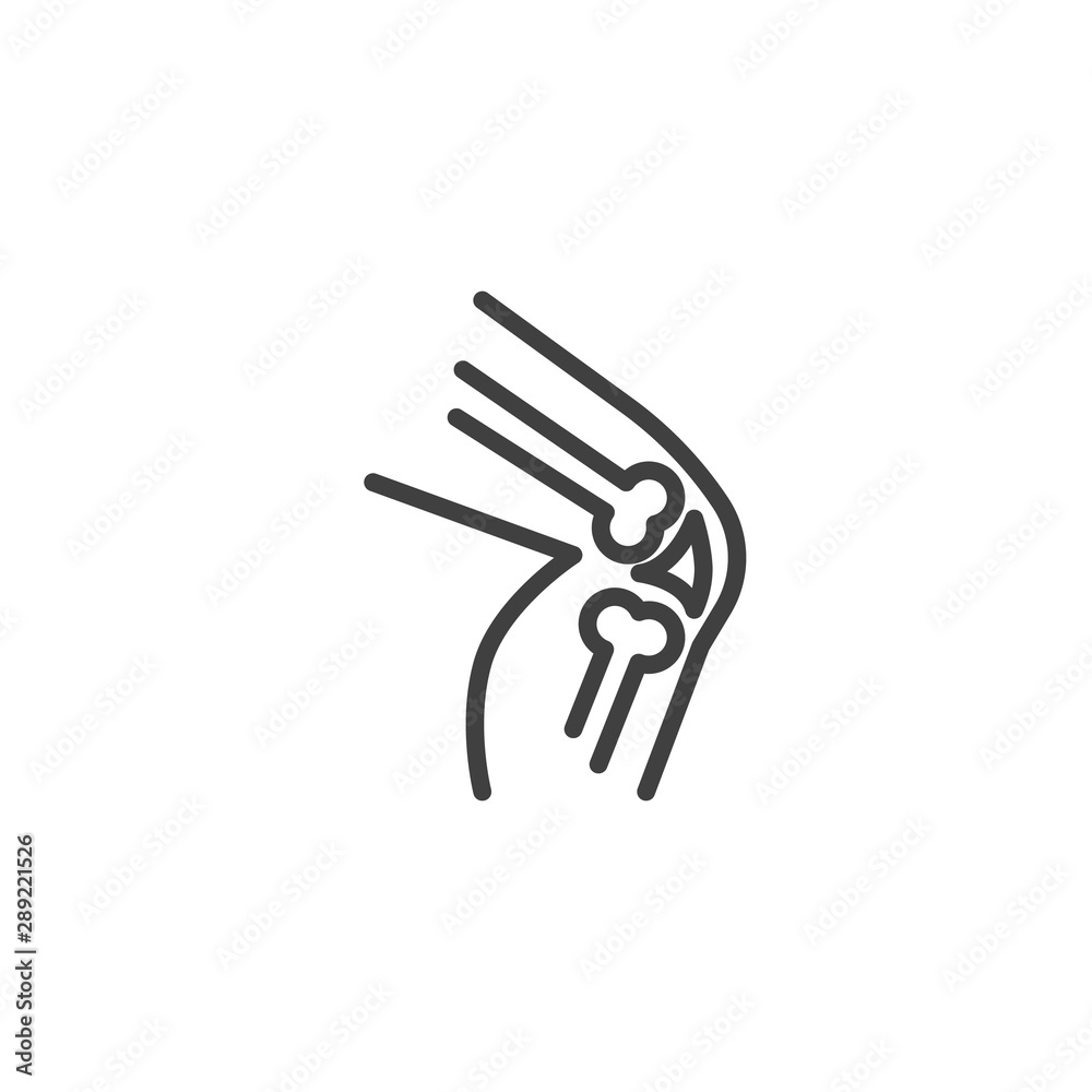 Human knee joint line icon. linear style sign for mobile concept and ...