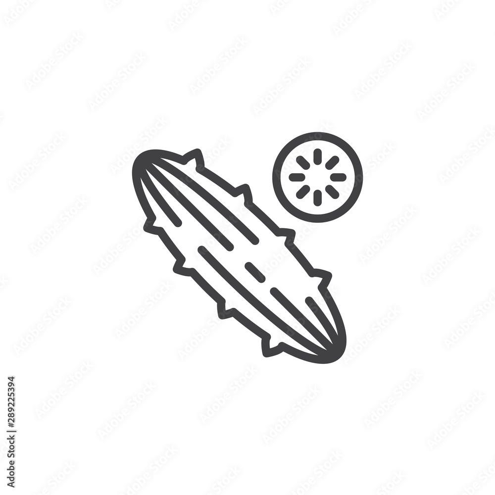 Cucumber slice line icon. linear style sign for mobile concept and web ...