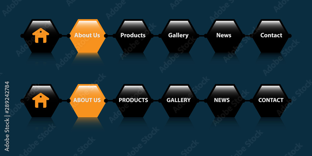 vector navigation buttons, fully editable with text in separate layer ...