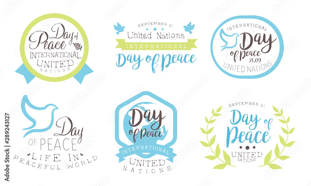 International Day of Peace, Life in Peaceful World Templates Set ...