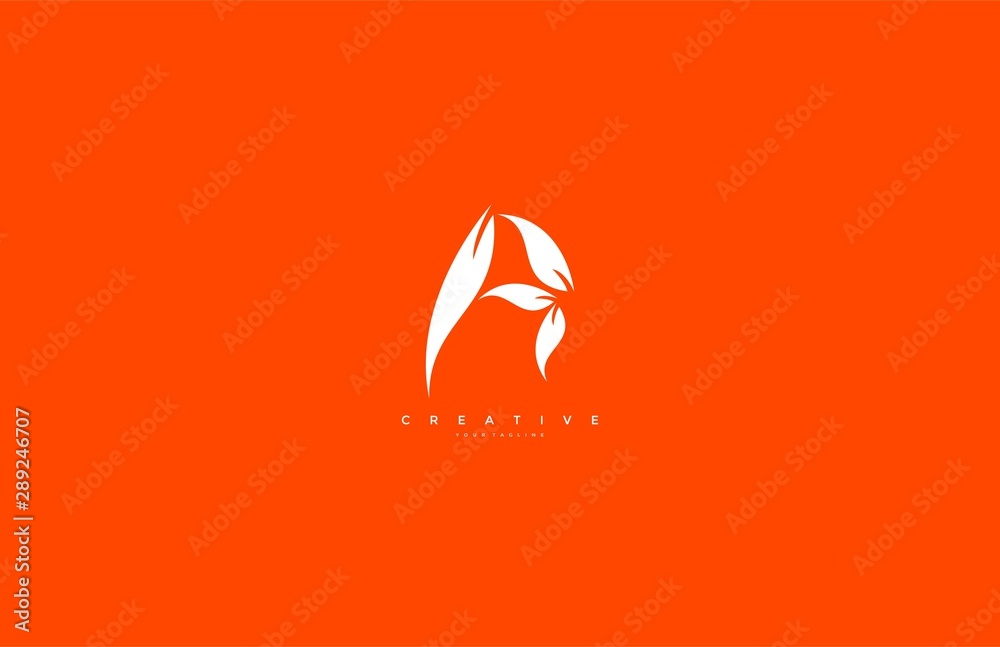 vector letter R logo orange color minimalism style Stock Vector | Adobe ...