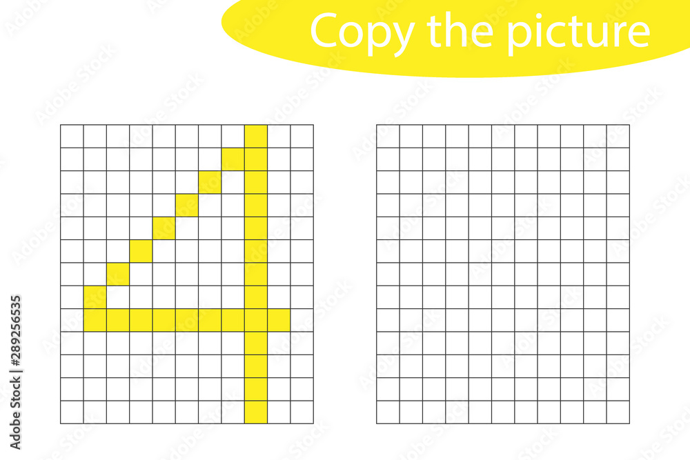 Copy the picture, pixel art, number 4 cartoon, drawing skills training ...
