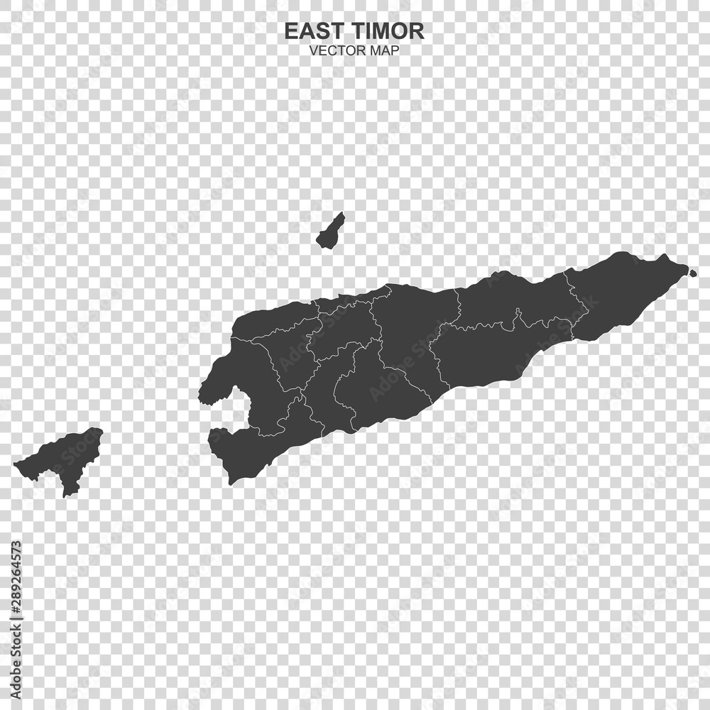 vector political map of East TImor on transparent background Stock ...