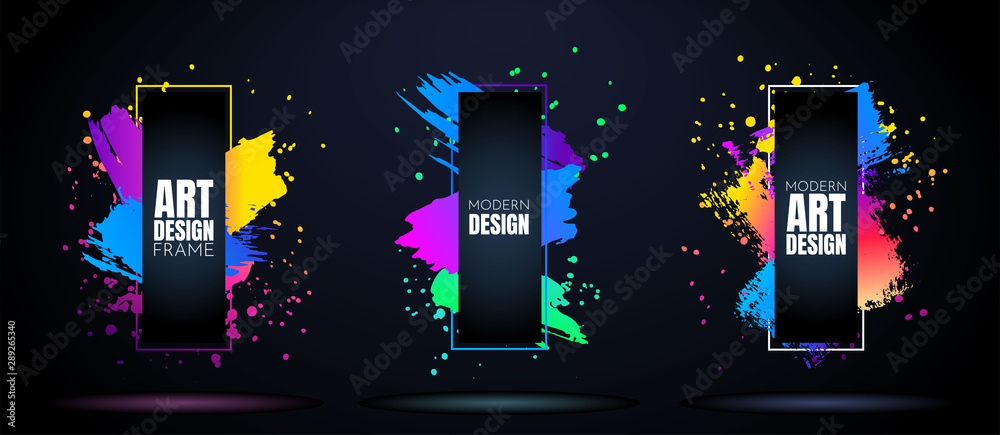 Vector frame for text. Modern Art graphics. Dynamic frame stylish ...