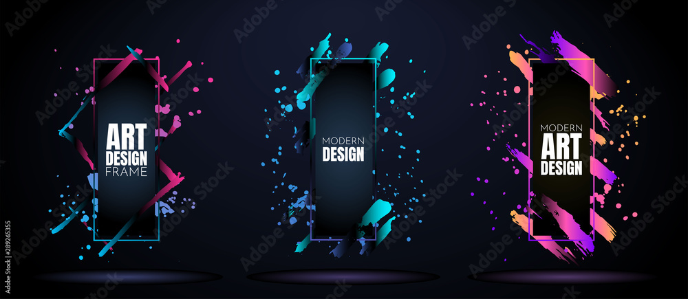 Vector frame for text. Modern Art graphics. Dynamic frame stylish ...