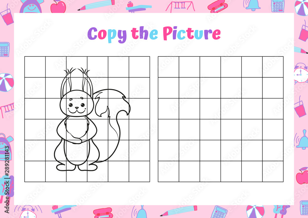 Copy the picture. Drawing activity for kids. Educational game for ...