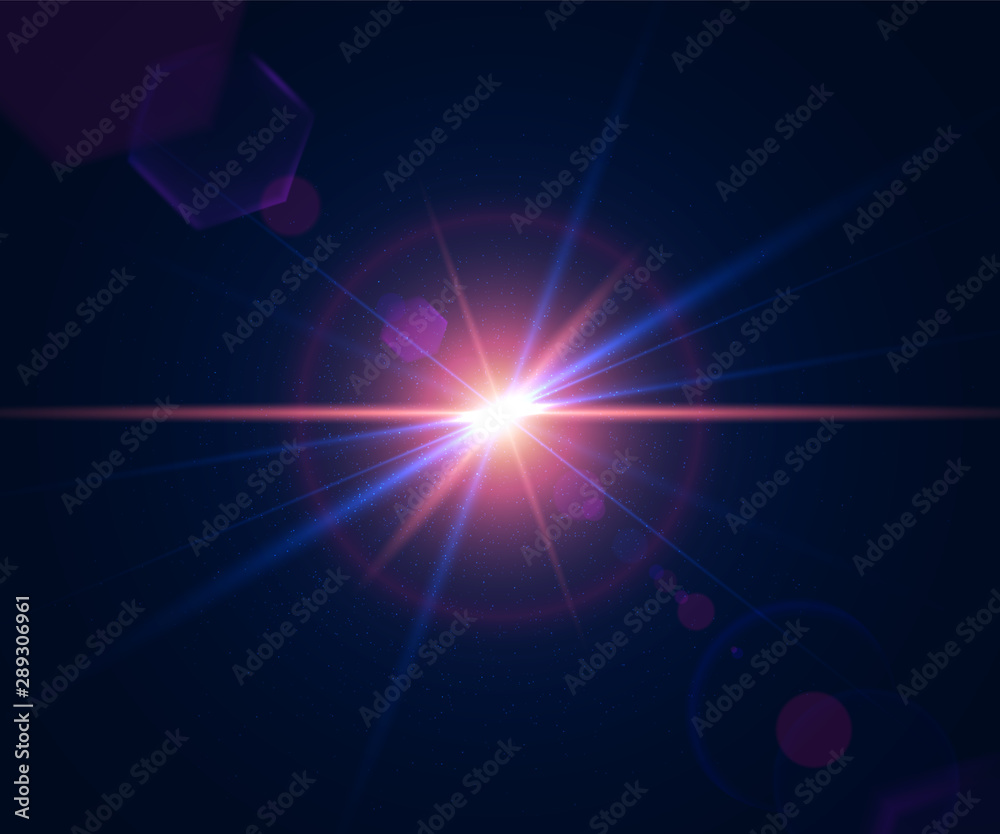Vecteur Stock Lens flare of camera. Shining cinematic effect shooting ...