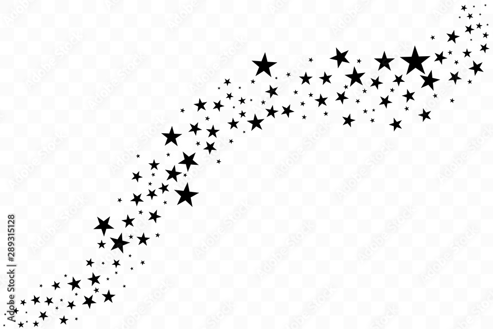 Falling star. Cloud of stars isolated on transparent background. Vector ...
