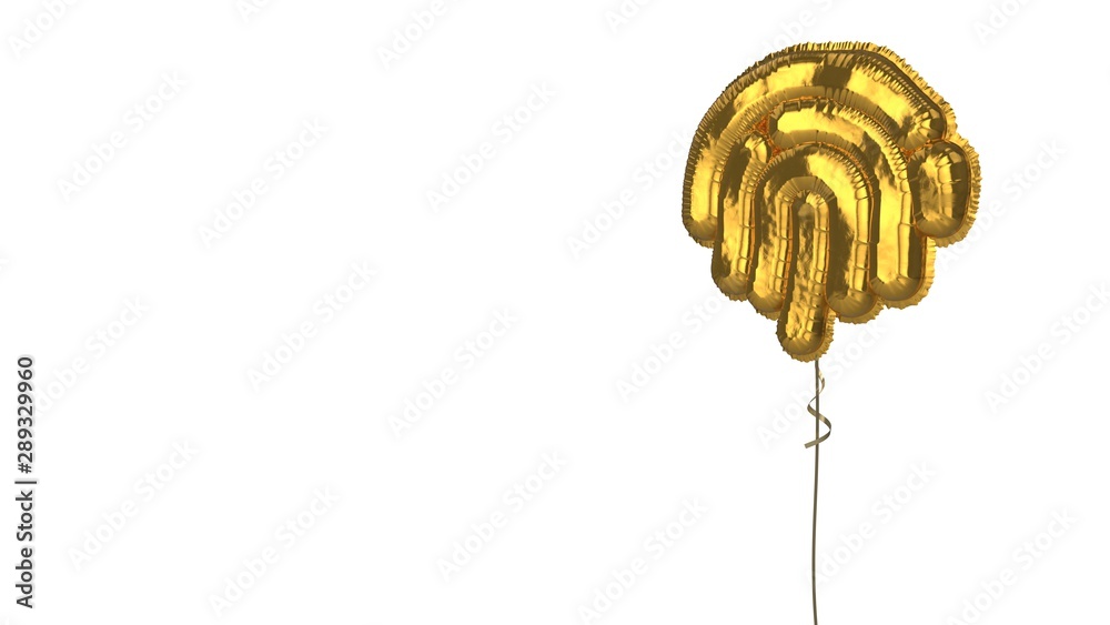gold balloon symbol of fingerprint on white background Stock ...