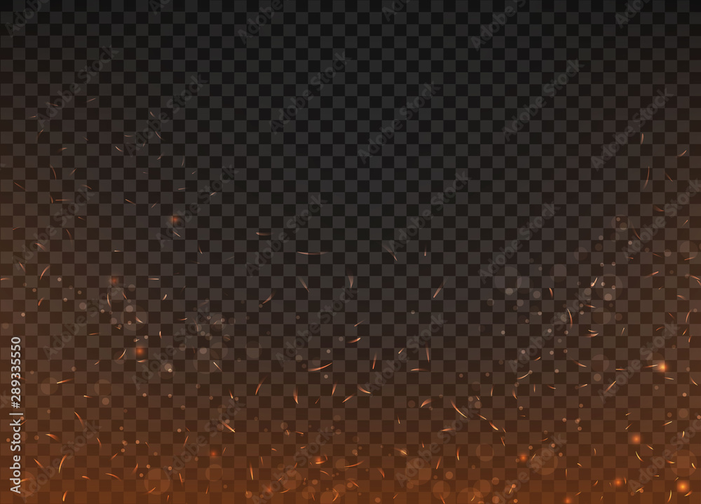 fire background on a transparent background with sparks Stock Vector ...