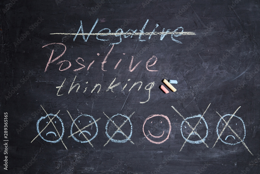 Positive thinking or Attitude and Happy Concept. Hand Drawn A Smiley ...