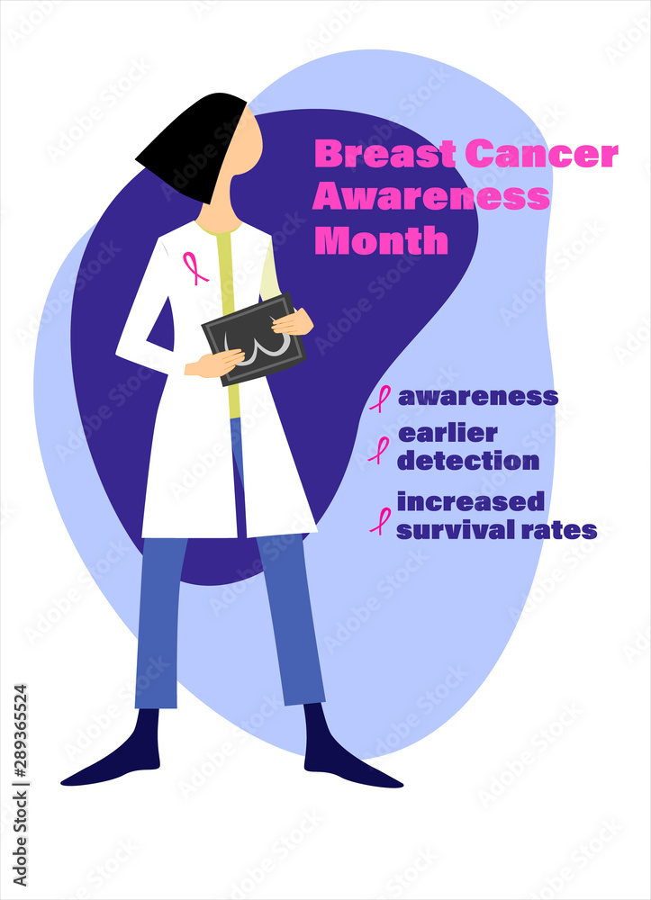 Breast cancer early detection concept. Breast Cancer Awareness Month ...