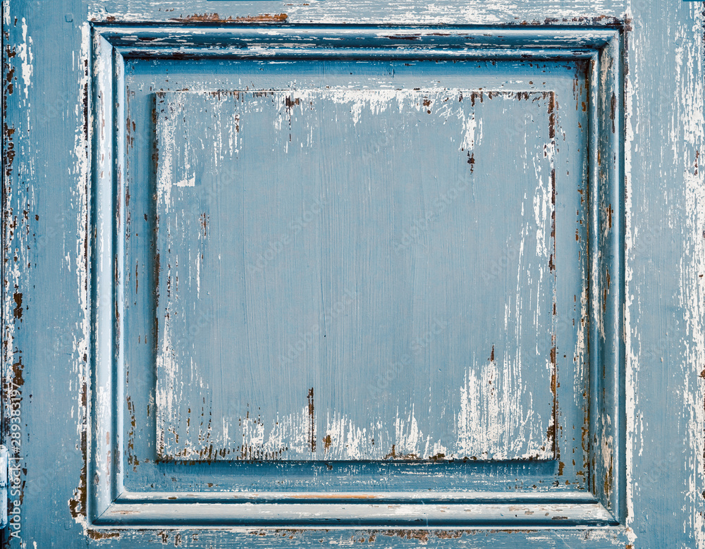 Distressed Blue Painted Wood