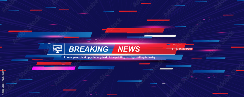 Breaking News template title with shadow and light effects on the ...