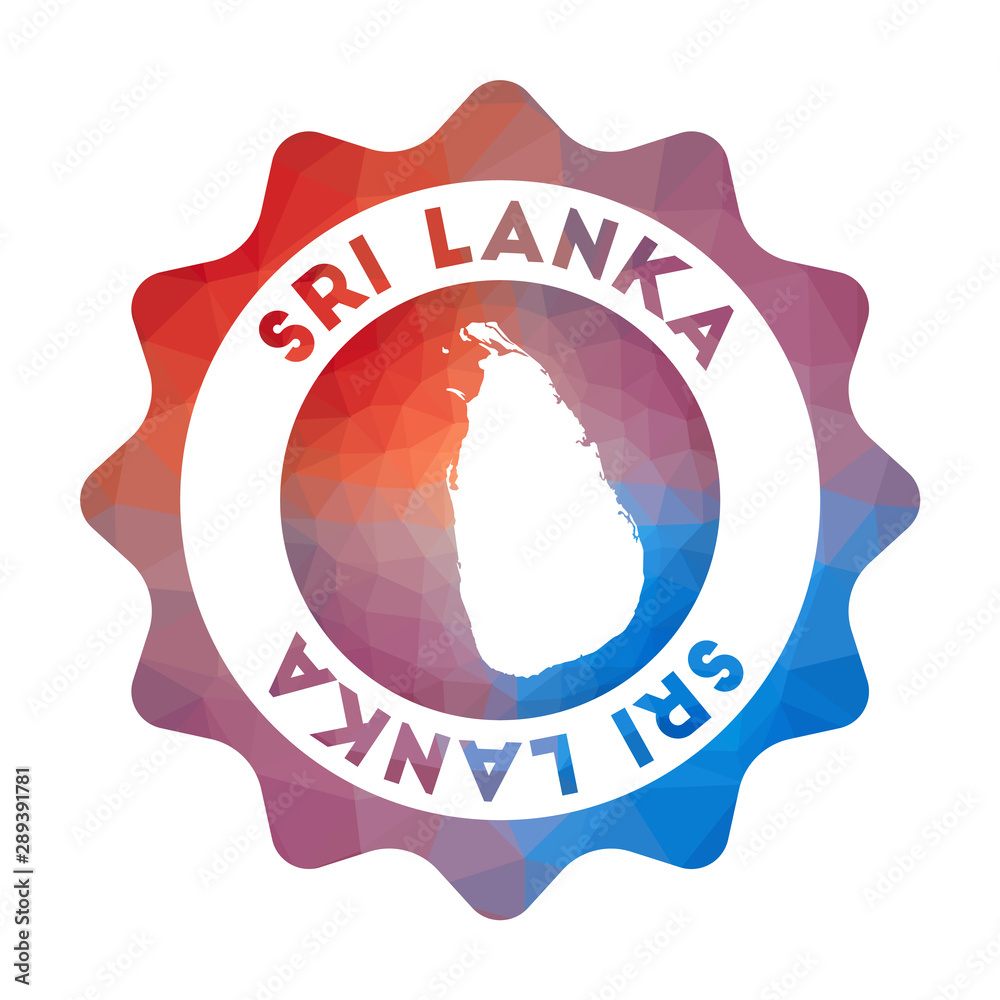 Sri Lanka low poly logo. Colorful gradient travel logo of the country ...