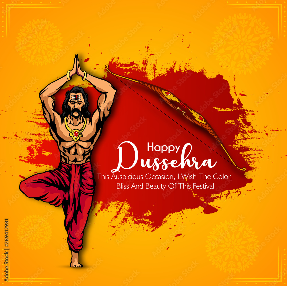 Dussehra festival Shopping sale banner or poster design Lord Rama ...