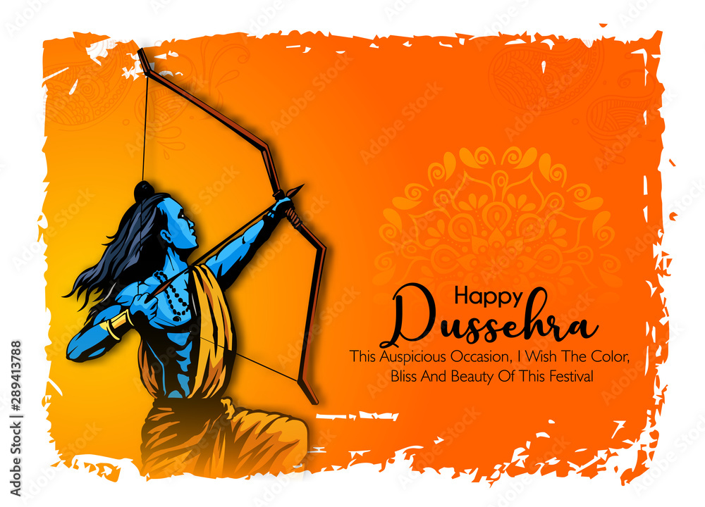 Dussehra festival Shopping sale banner or poster design Lord Rama ...