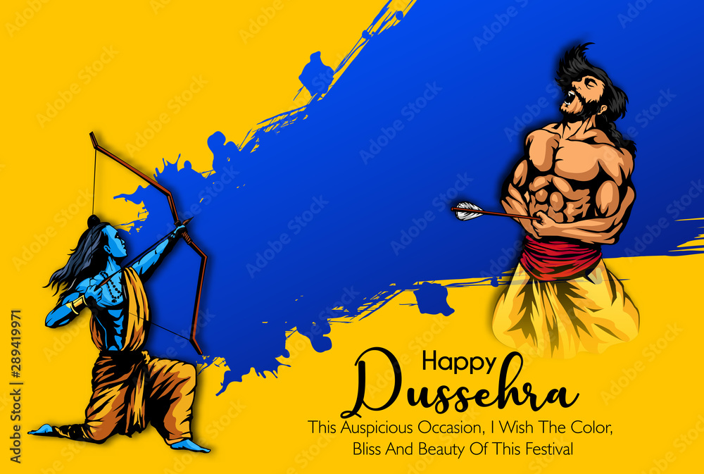 Dussehra festival Shopping sale banner or poster design Lord Rama ...