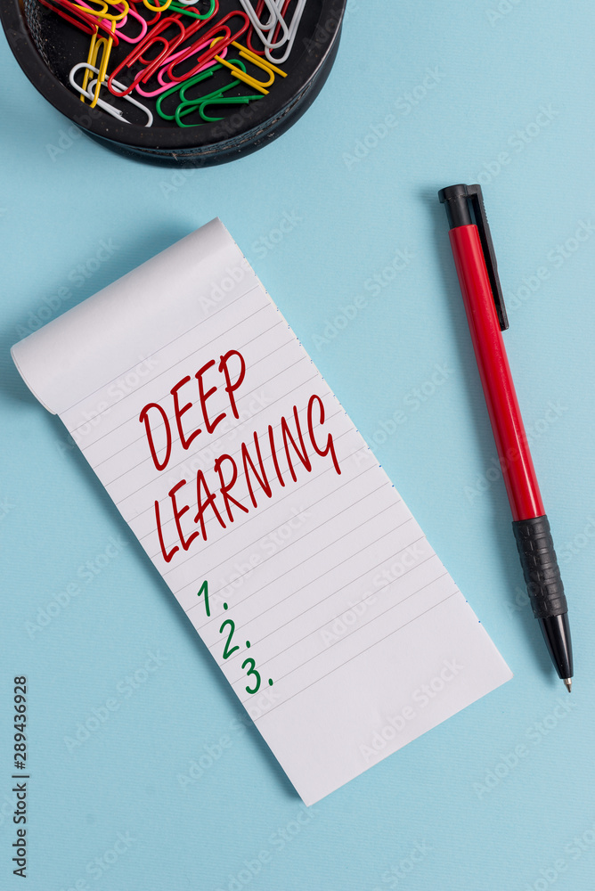 Writing note showing Deep Learning. Business concept for Hierarchical ...