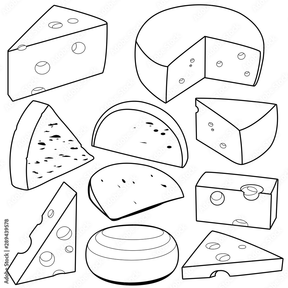 Cheese Clipart White Coloring Swiss Clip Border Pages Drawing Cliparts ...