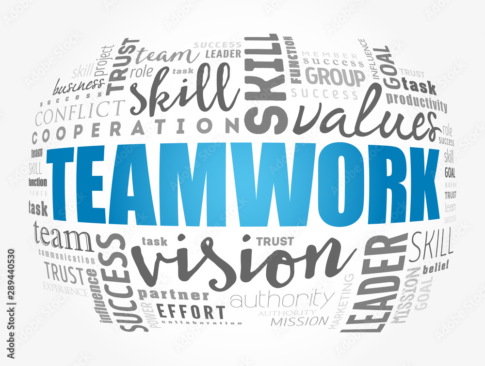 Teamwork word cloud collage, business concept background Stock Vector ...