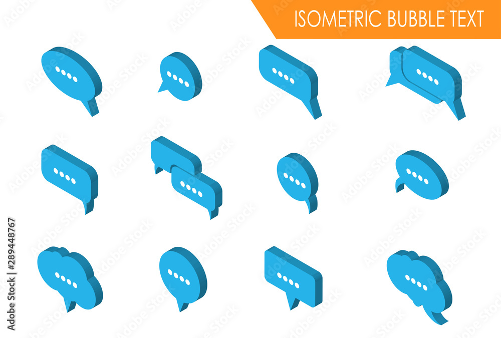 Modern Isometric Bubble Text Illustration, Suitable for Diagrams ...