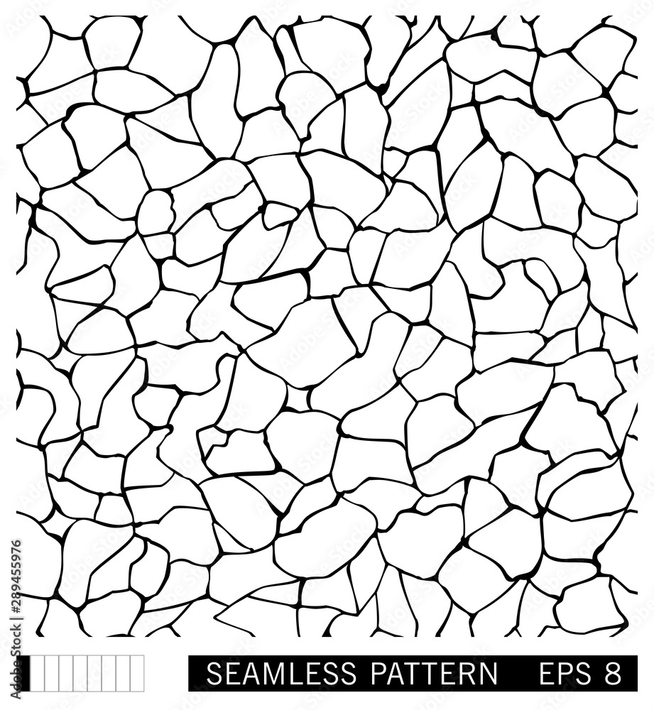 Seamless Cracks Texture Vector Black And White Texture Random Cracked