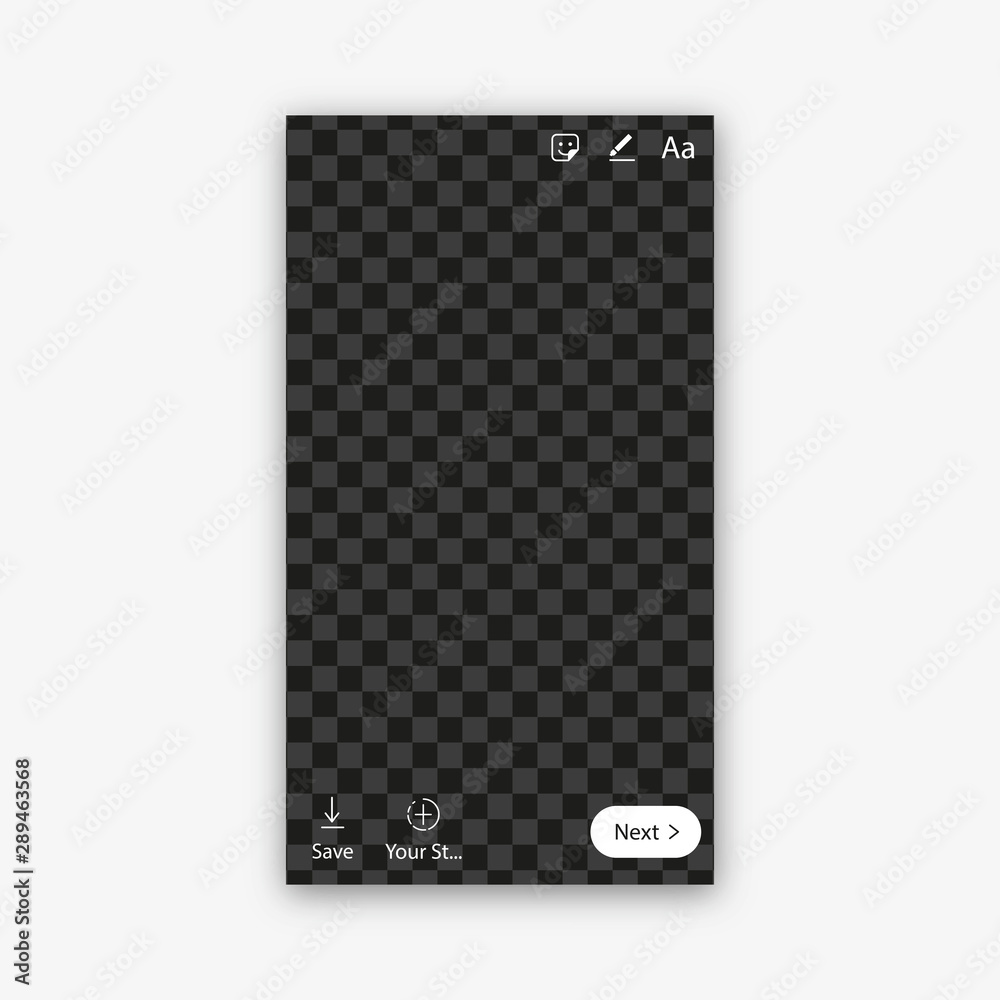 Social media photo frame template stories mobile interface, ui, app ...