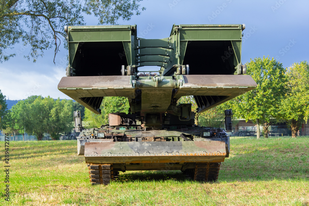 Armoured vehicle launched bridge from german army Stock Photo | Adobe Stock
