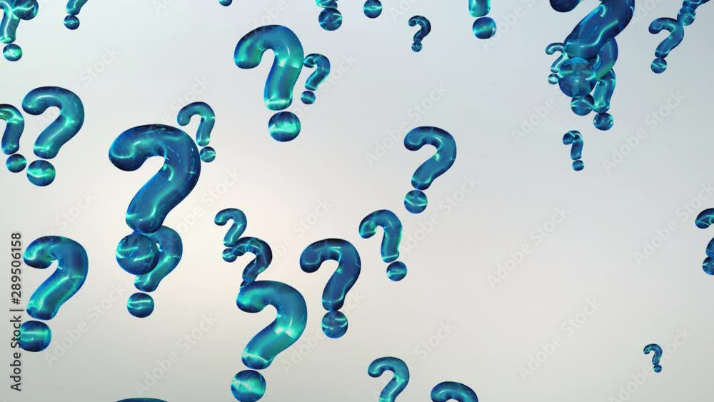 Flying in the space of question marks. Abstract idea concept. Who what ...