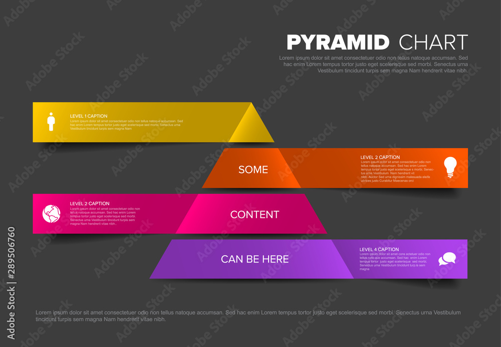 Vector Infographic Pyramid chart diagram template Stock Vector | Adobe ...