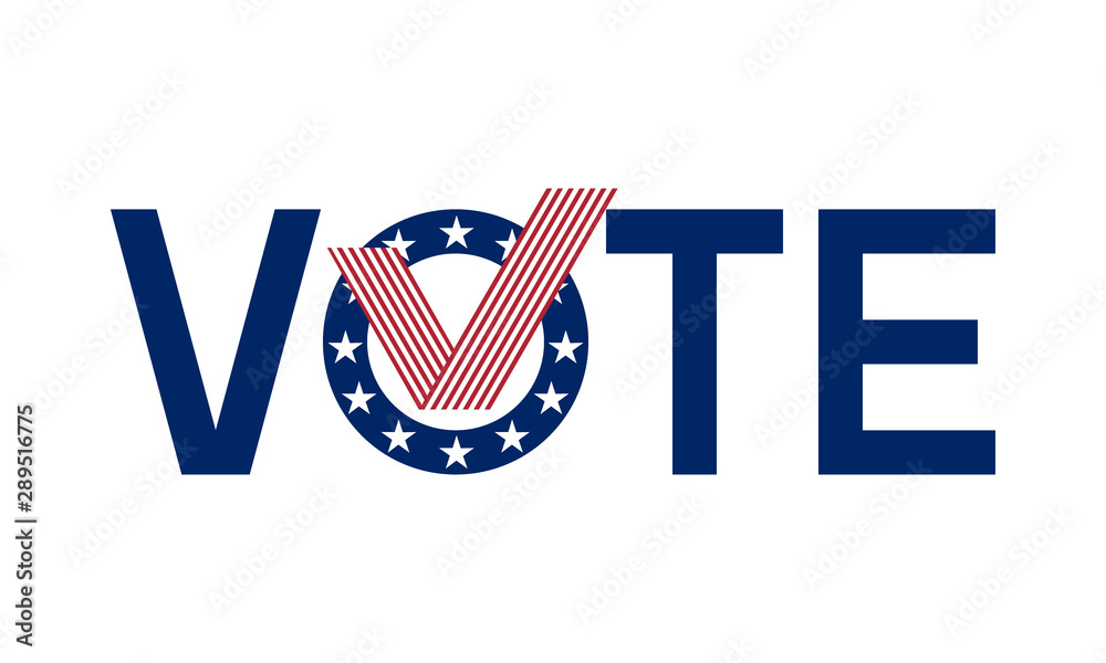 vote word united states style with check mark, vector illustration ...