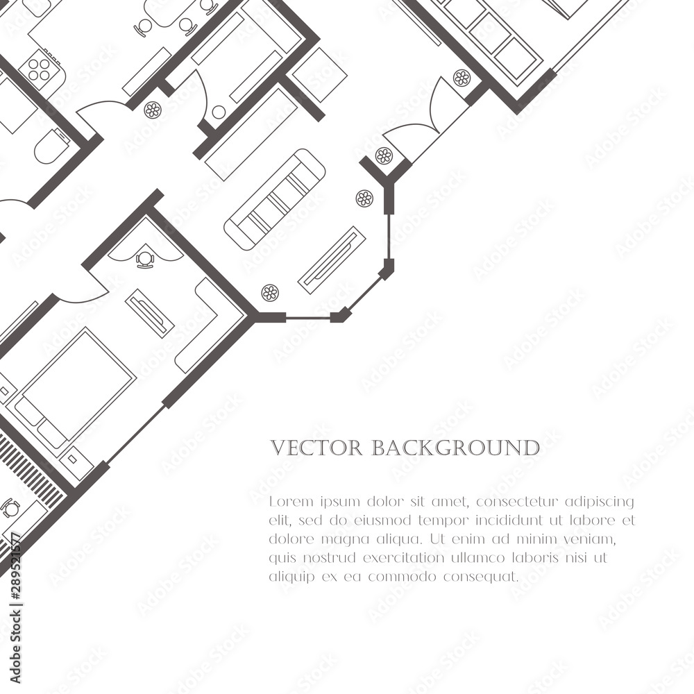 House plan background for card, banner, presentation template, real ...