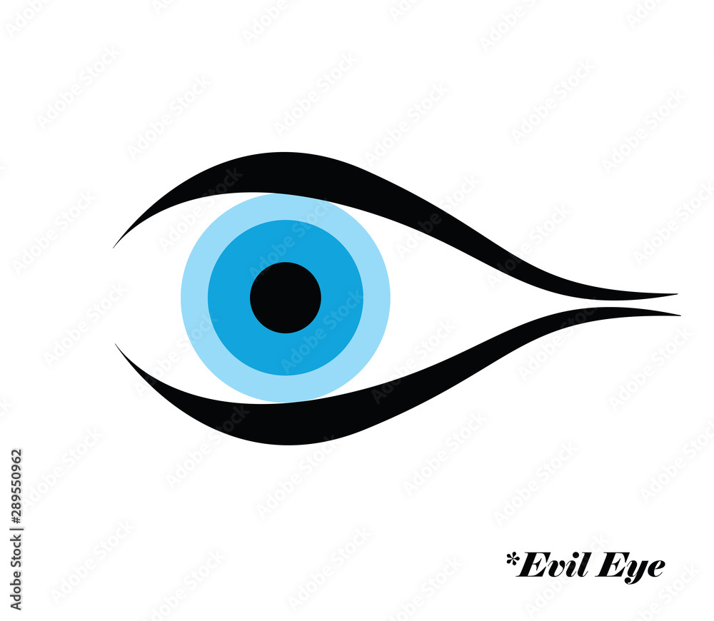 evil eye vector illustration with evil eye logo - greek and turkish ...
