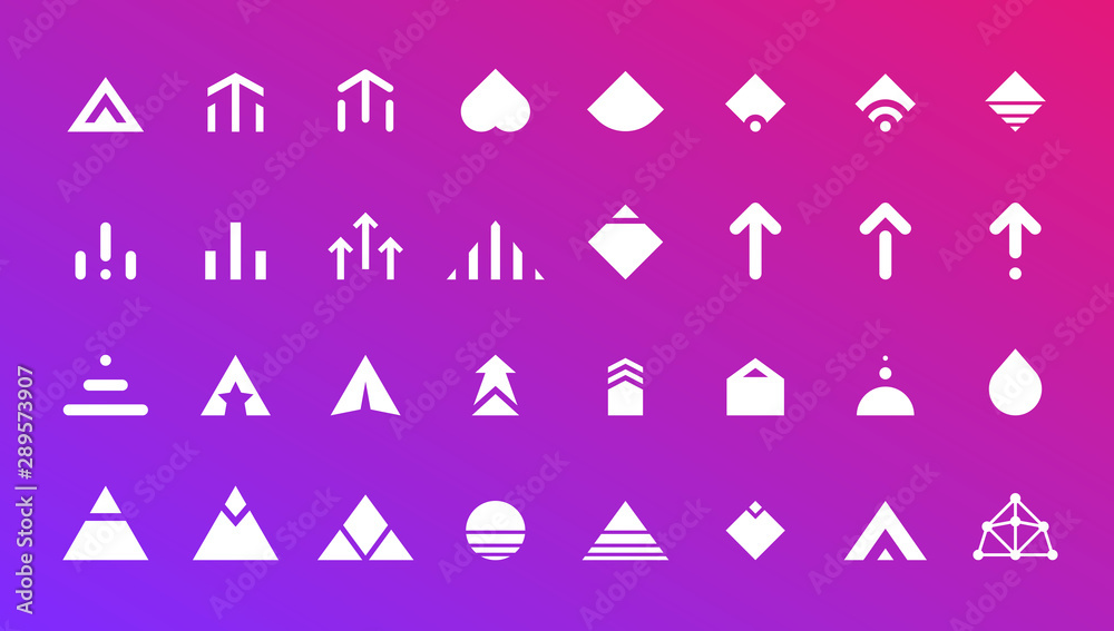 Swipe up top button icon set. Application and social network scroll ...