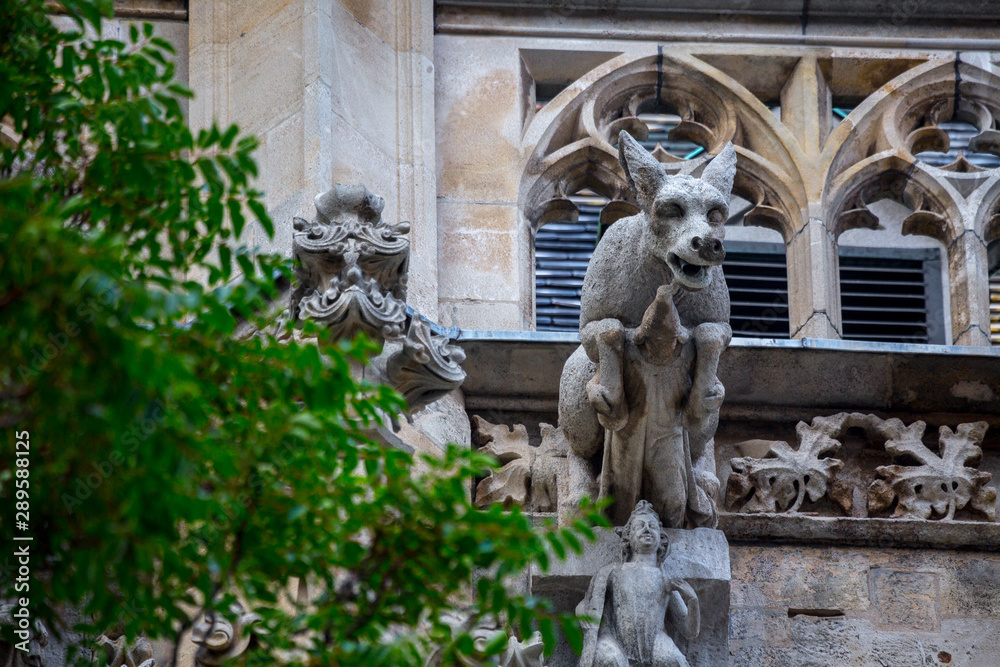Elements of Gothic architecture. Grotesque, chimera and gargoyle ...