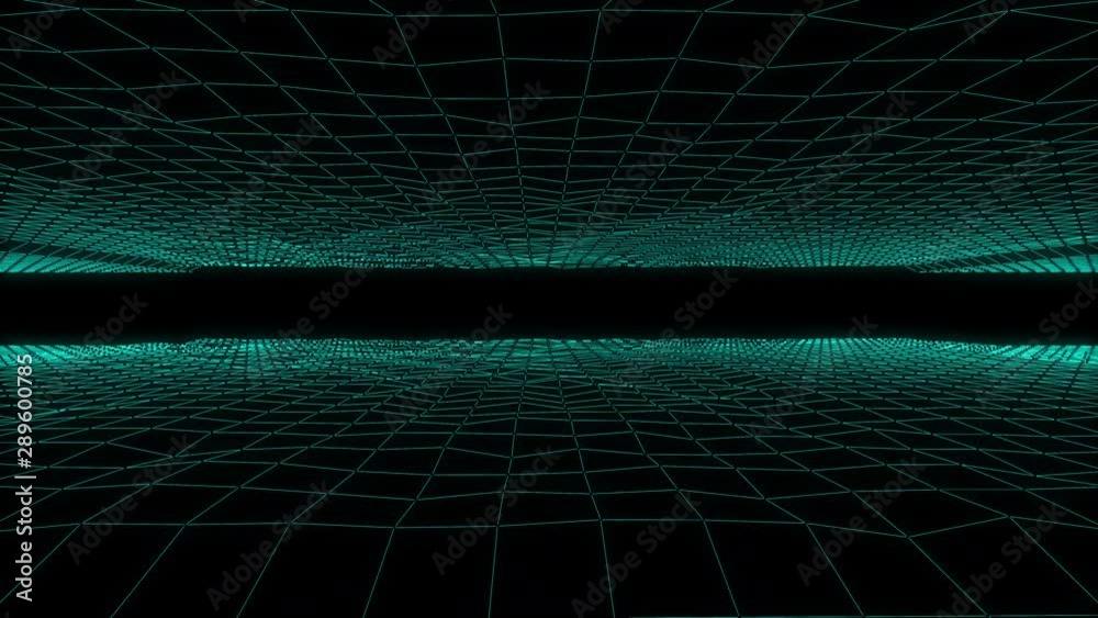 Vidéo Stock Wireframe Digital Landscape Flat Tunnel Concept Hologram 3D ...