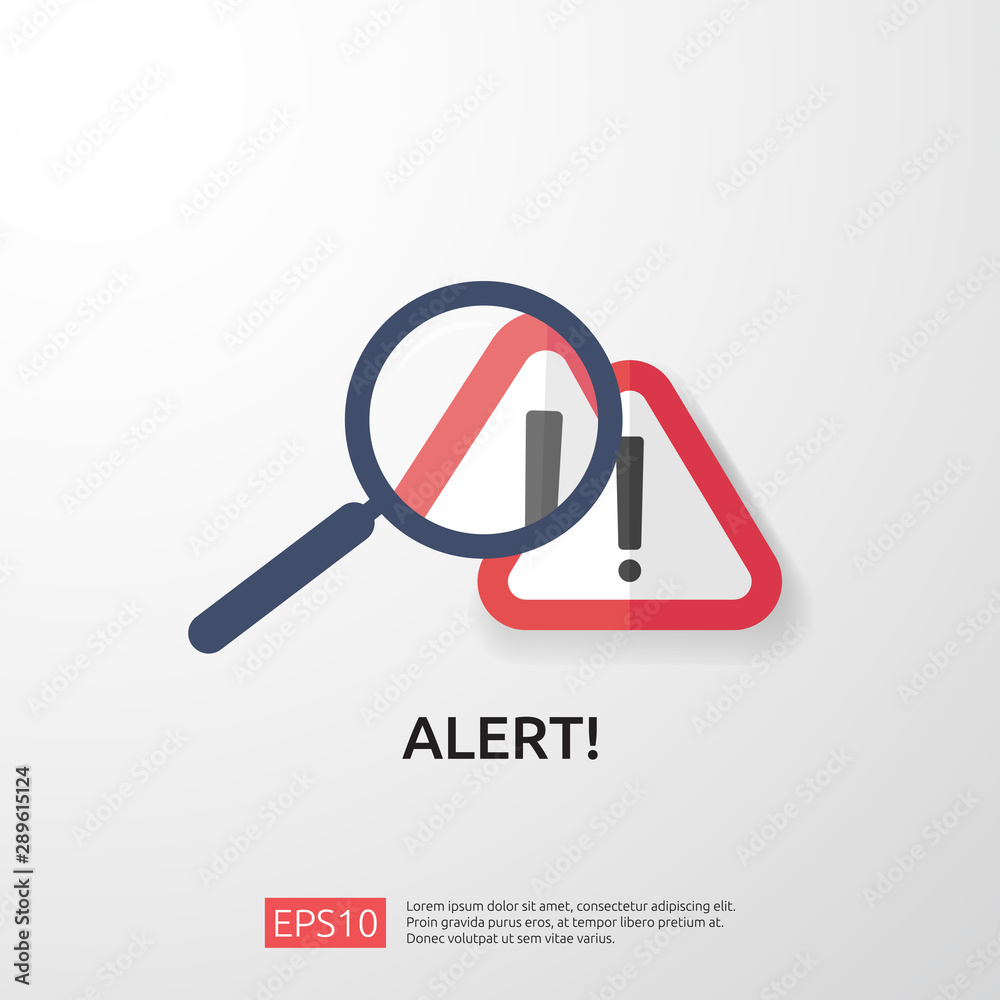 attention warning attacker alert sign with exclamation mark. beware ...