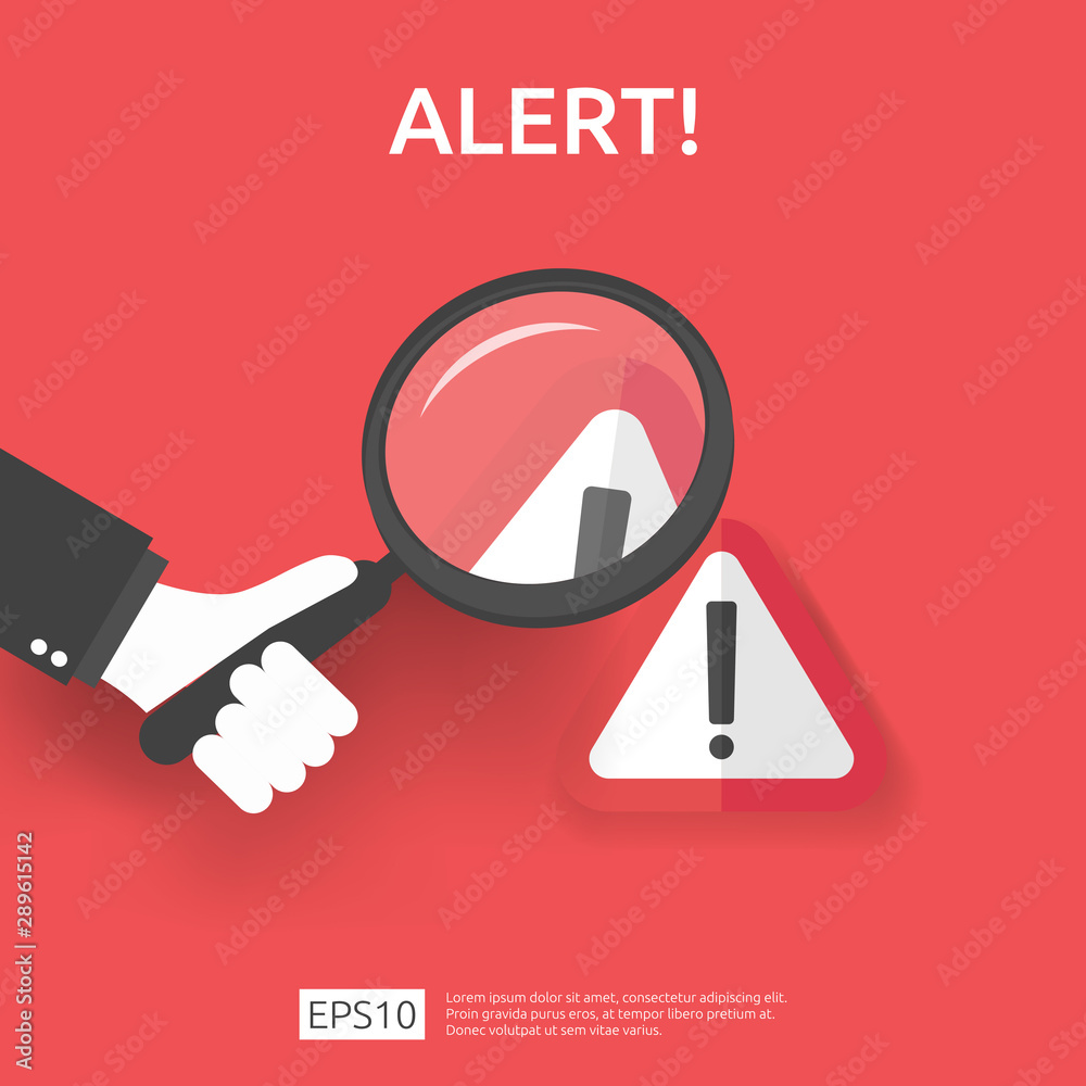 attention warning attacker alert sign with exclamation mark. beware ...