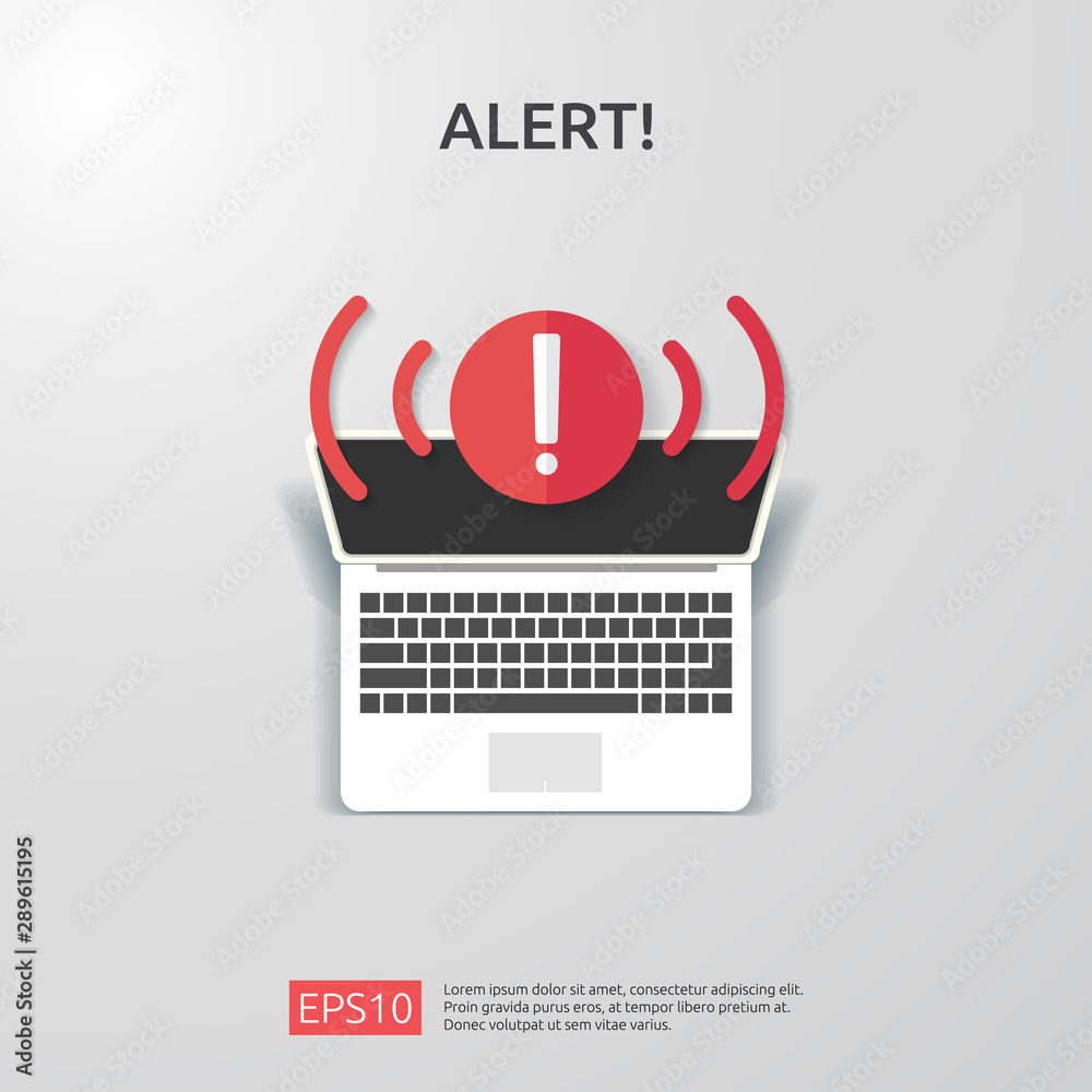attention warning attacker alert sign with exclamation mark. beware ...