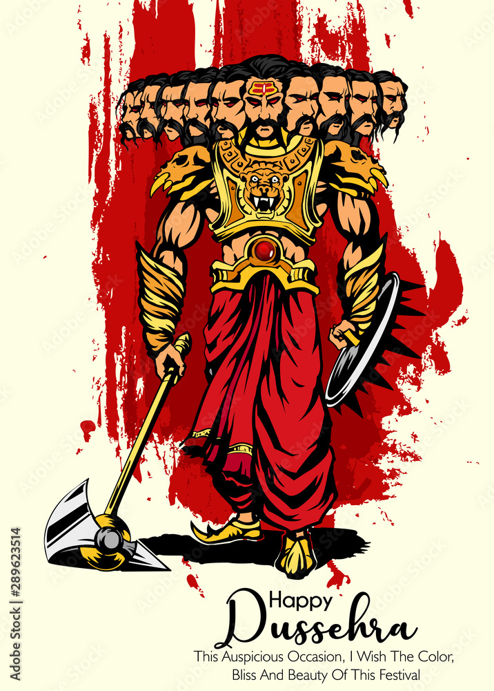 Dussehra festival sale banner or poster design Lord Rama killing Ravana ...