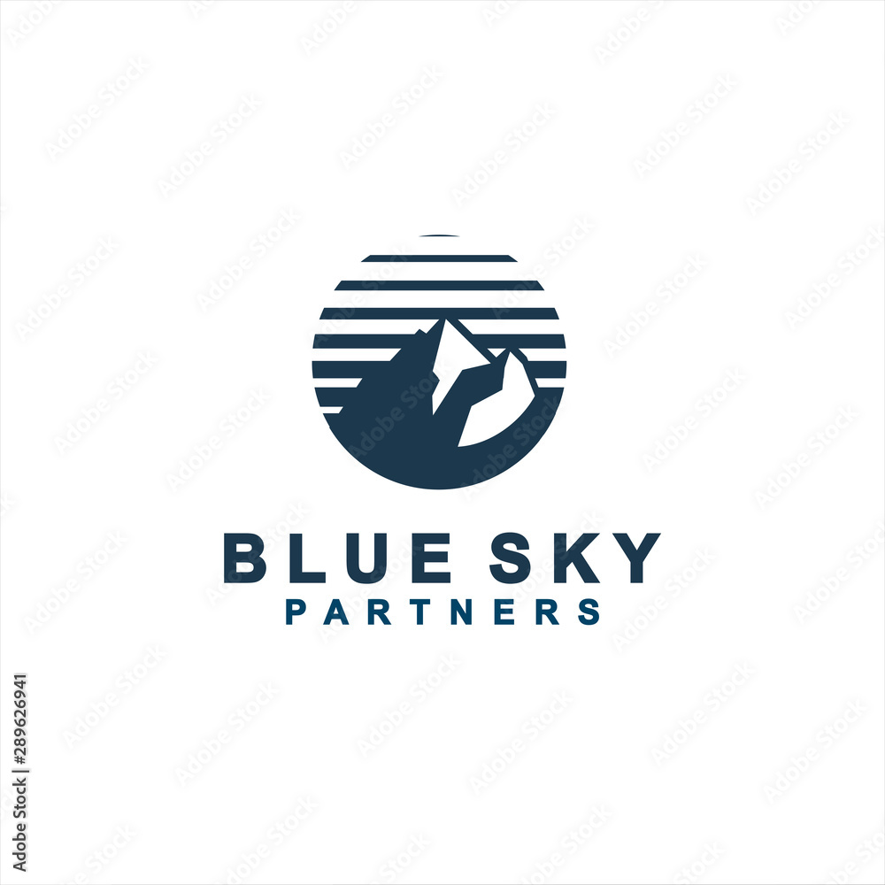 Mountain Circle Logo Design Inspiration Stock Vector | Adobe Stock