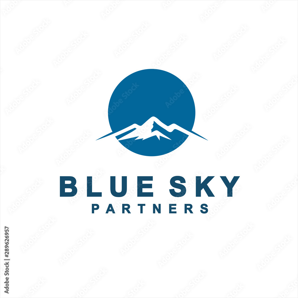 Mountain Sky Partners Logo Design Stock Vector | Adobe Stock