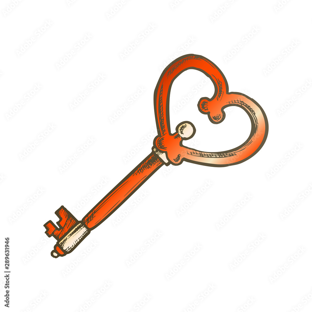 Skeleton Key Heart Vector