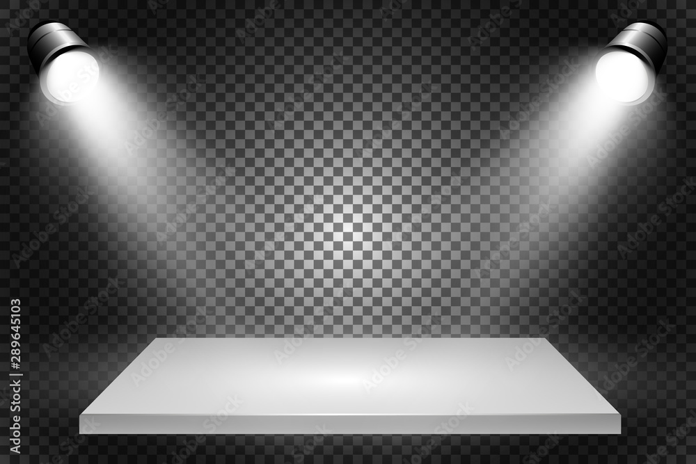 Realistic 3d Light Box with platform background for design performance ...