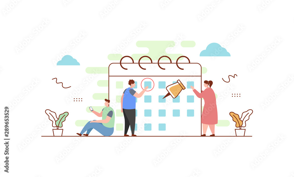 Schedule Management flat vector illustration concept,can be used for ...