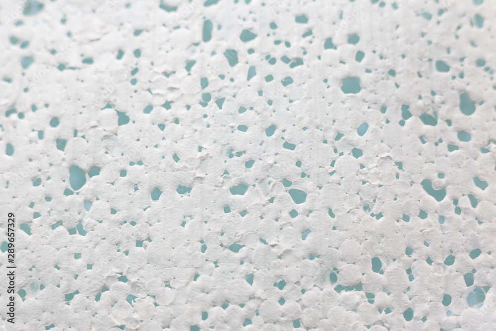 The texture of expanded polystyrene closeup. Sound and thermal ...