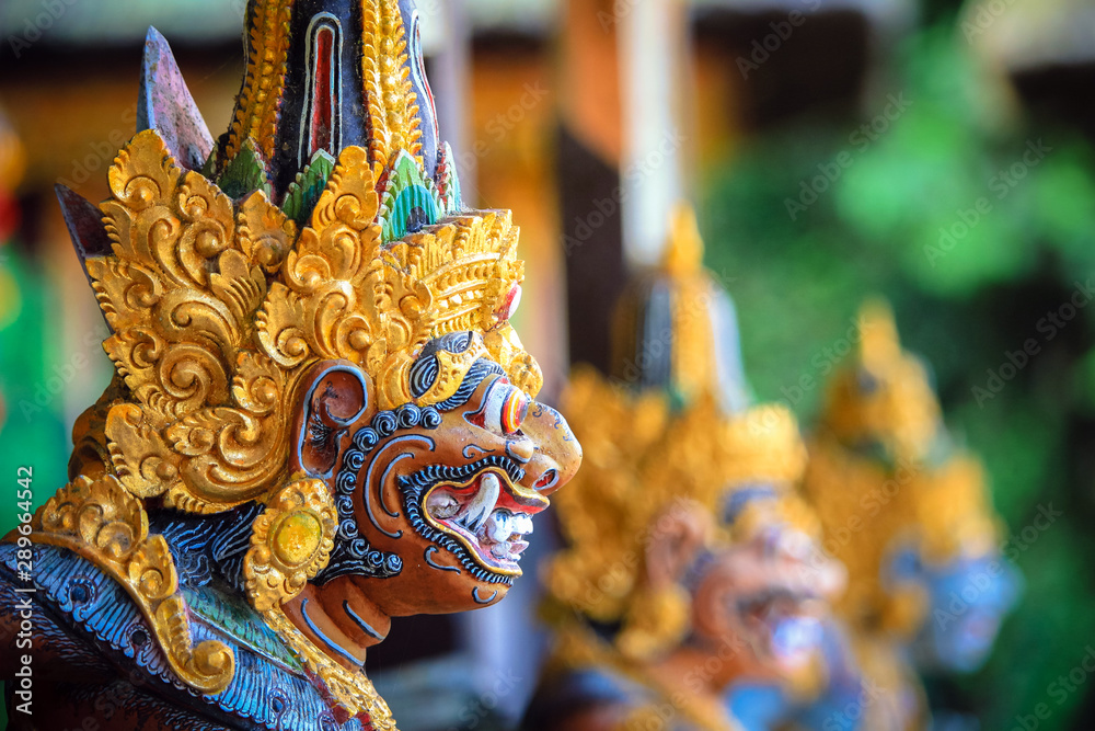 Colorful Bali God statue, gunung kawi sebatu, island of Bali Stock ...